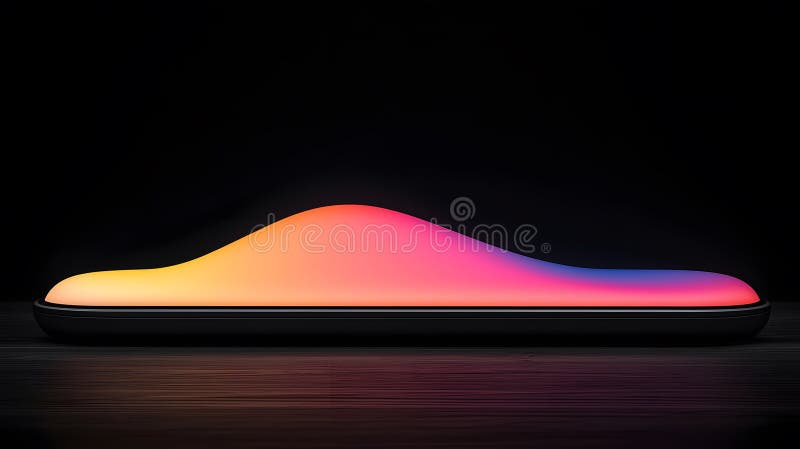 Abstract Colorful Gradient Light Fixture on Dark Wood Surface AI ...