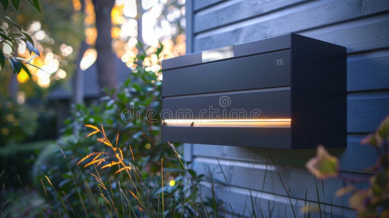 Modern Mailbox with LED Lighting Stock Image - Image of front, outdoor ...