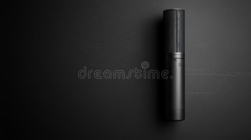 Sleek Modern Microphone Showcased on a Black Surface for Artistic ...