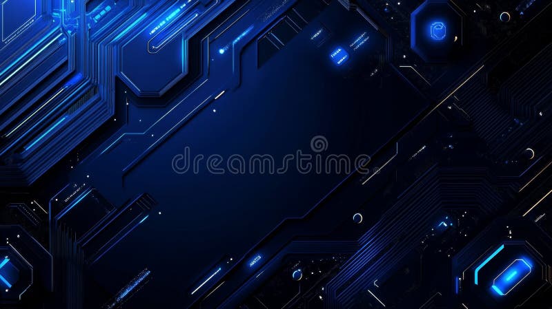 Sleek and Modern Midnight Blue Background with Digital Elements Stock ...