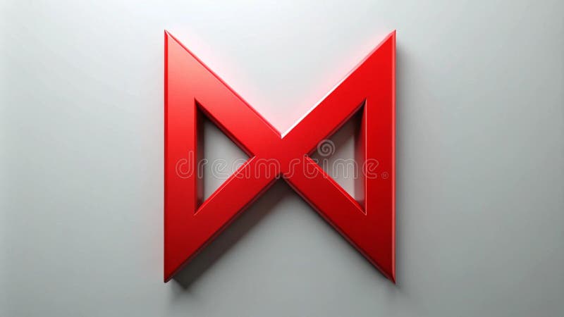 Sleek and Modern Minimalist M Logo Red Monogram with Sharp Angles AI ...
