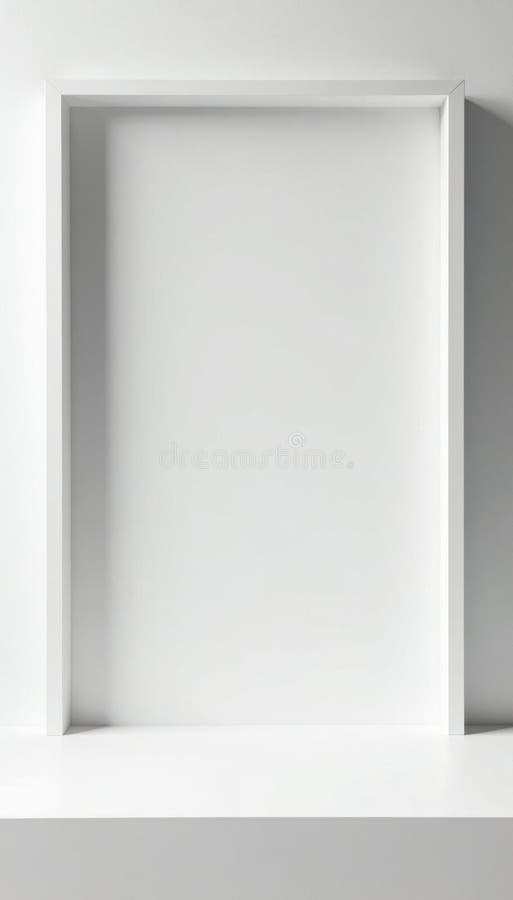 Sleek Modern Minimalist White Frame, Isolated Backdrop , Blank, White Background Stock ...