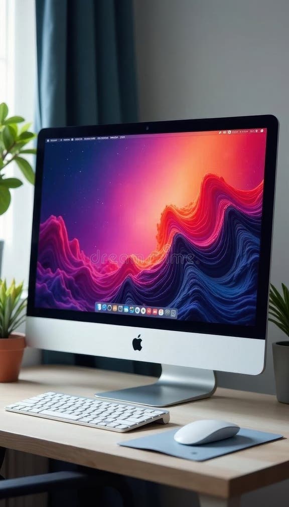 Sleek Modern Monitor Displaying Website Mockup, Layout, JavaScript ...