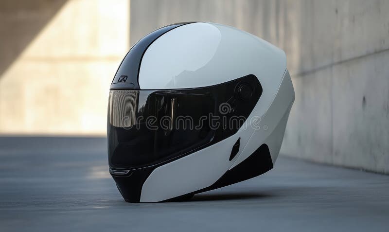 Sleek Modern Motorcycle Helmet with Visor and Aerodynamic Design Stock ...