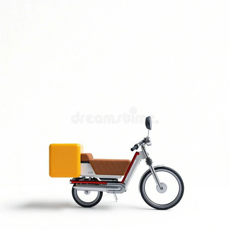 A Sleek, Modern Motorcycle with a Yellow Delivery Box, Showcasing ...