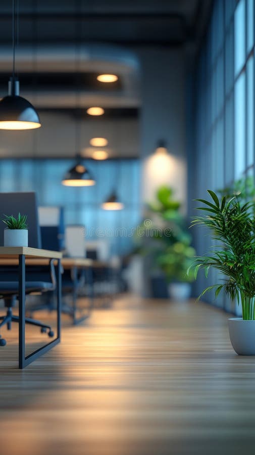 Bright Office Area Natural Light Wood Floors Modern Workspace Stock ...