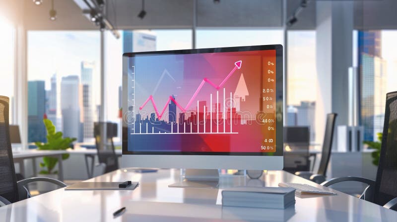 Futuristic Workplace. Technology-driven Office Setting Stock ...