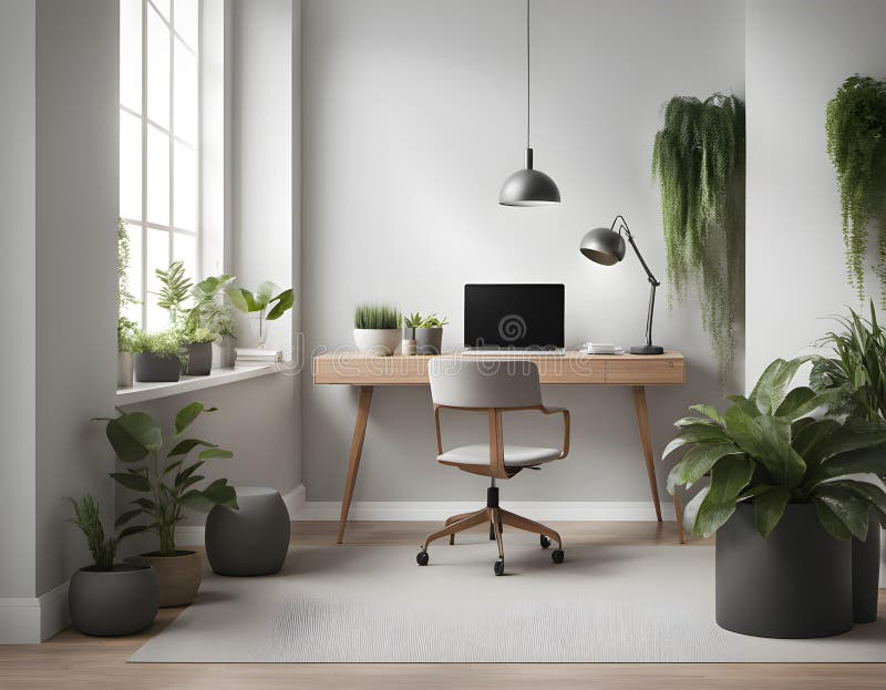 A Sleek, Modern Office Setup Featuring a Minimalist Workstation ...