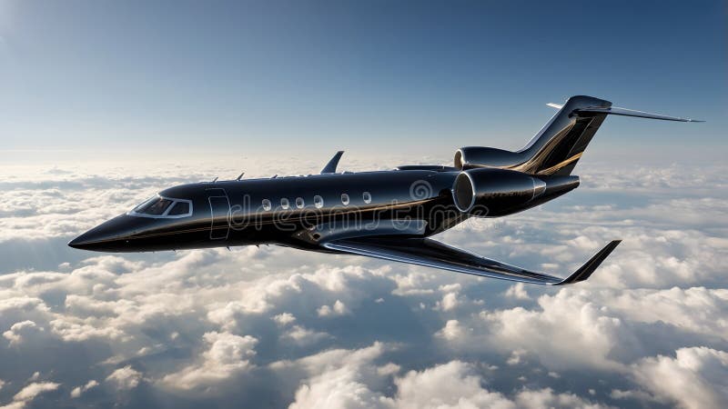 Sleek Modern Private Jet in Flight Featuring Exclusive and Luxurious ...