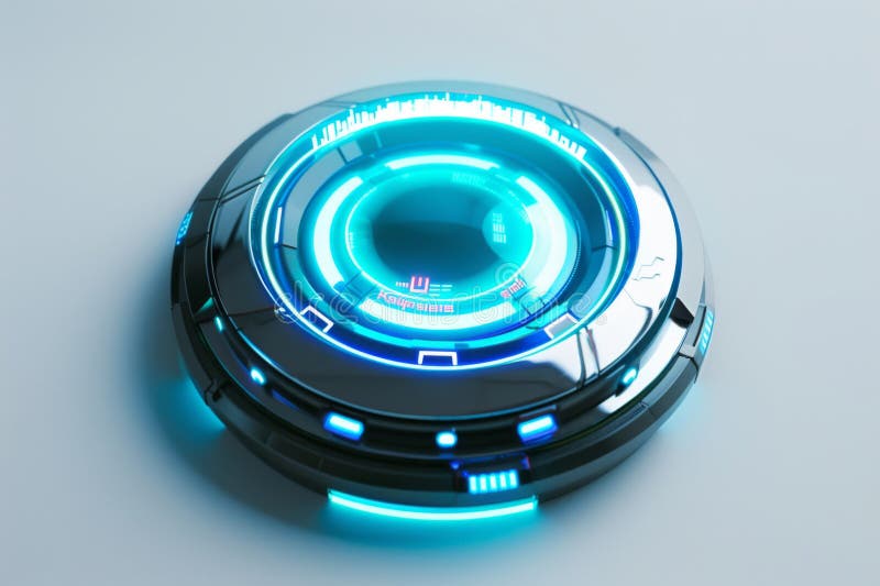 Futuristic LED Push-button Design Stock Illustration - Illustration of ...