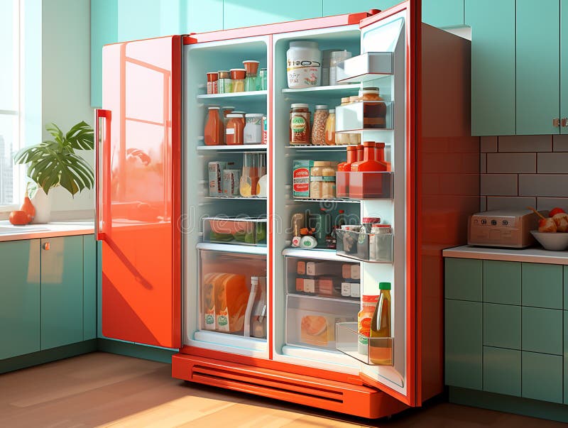 Refrigerator stock photo. Image of control, shelves - 296379178