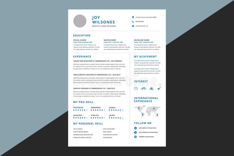 Modern and Elegant Resume Template Stock Vector - Illustration of logo ...