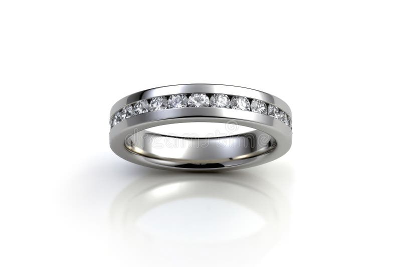 A Sleek and Modern Ring with a Channelset Row of Diamonds White ...