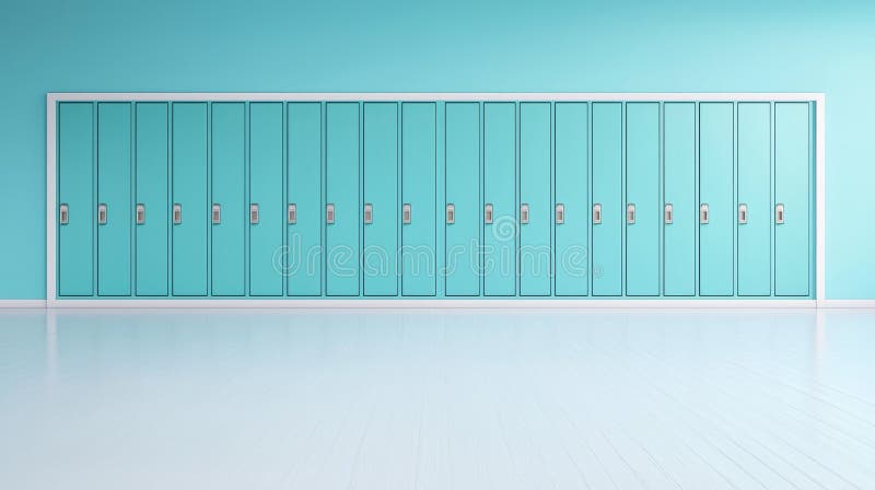 Sleek Modern School Lockers in Bright Setting Stock Illustration ...