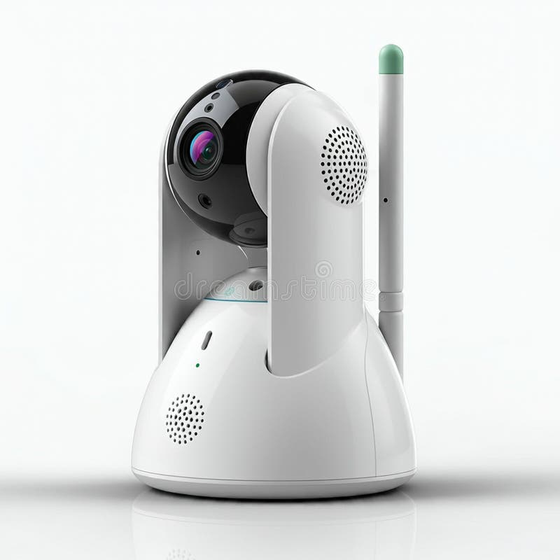 A Sleek, Modern Security Camera with a White, Cylindrical Body and ...
