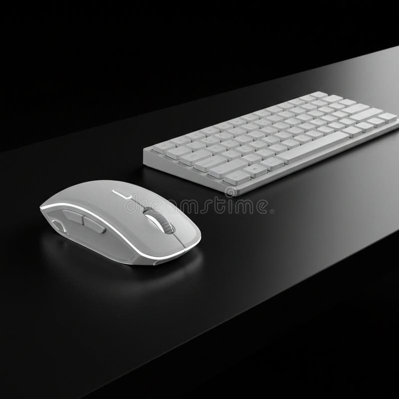 A Sleek, Modern Setup Featuring a White Wireless Keyboard and Mouse on ...