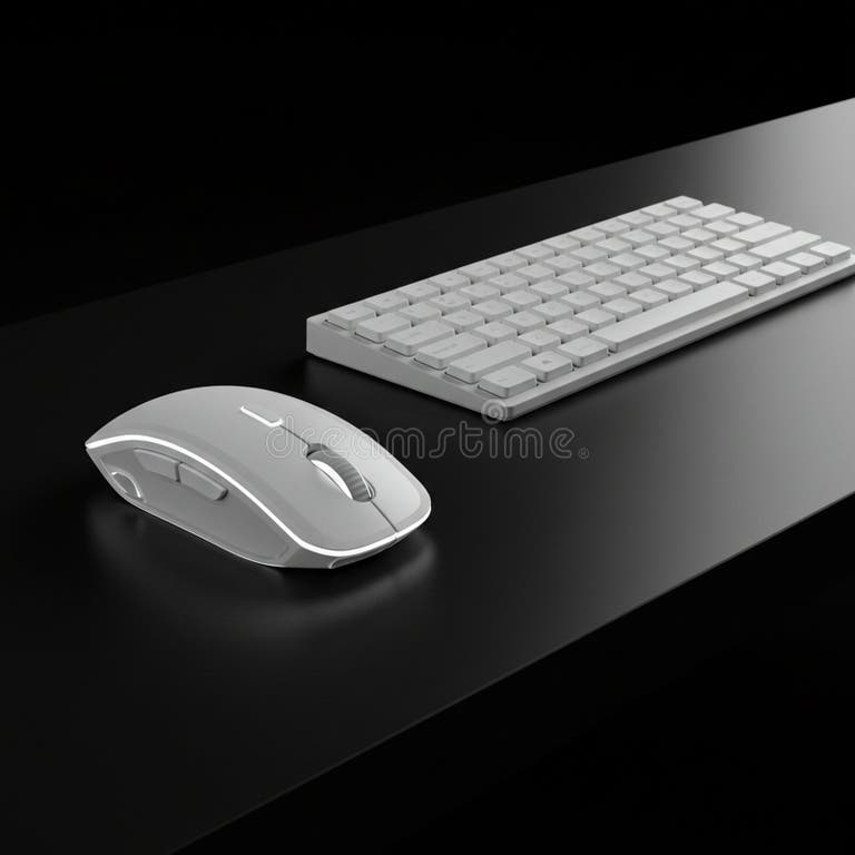 A Sleek, Modern Setup Featuring a White Wireless Keyboard and Mouse on ...