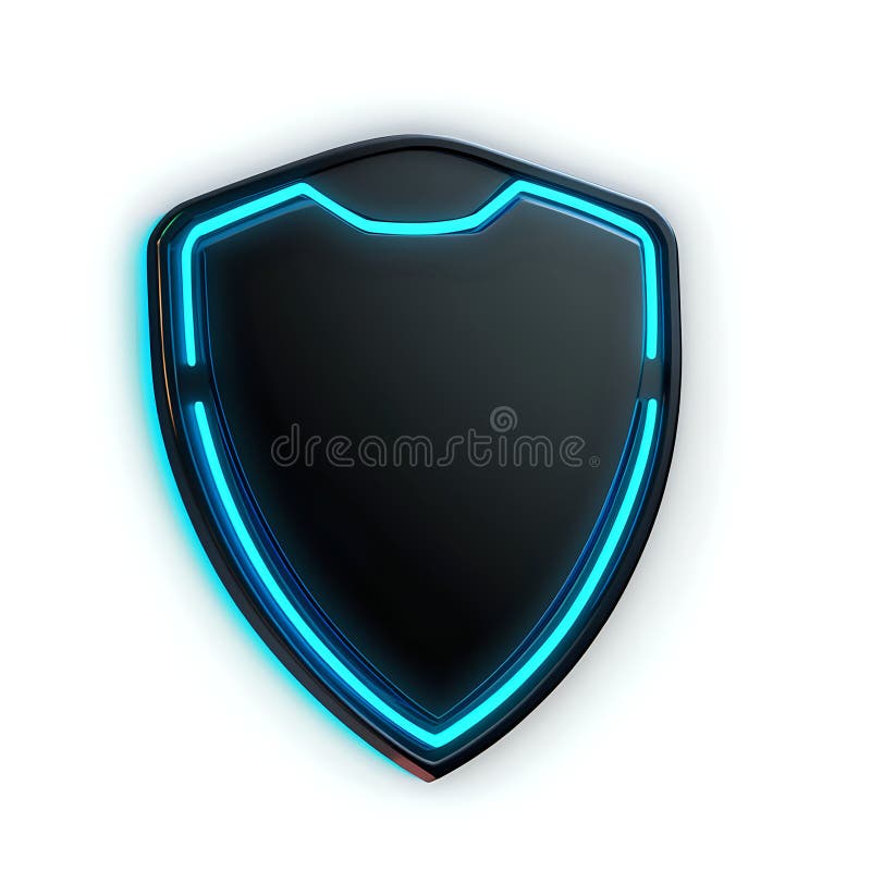 Sleek Modern Shield Icon with Striking Neon Blue Highlights ...