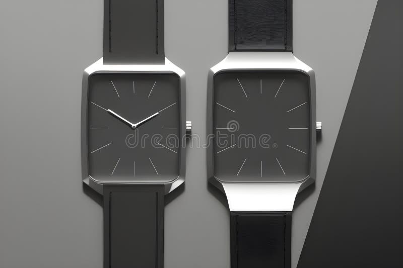 A Sleek and Modern Silicon Rectangle Watch Design Stock Illustration ...