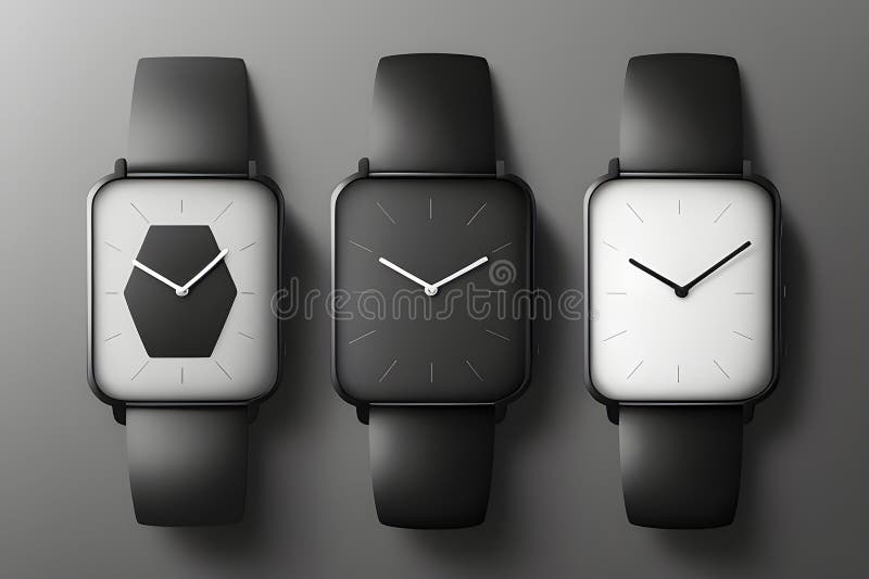 A Sleek and Modern Silicon Rectangle Watch Design Stock Illustration ...