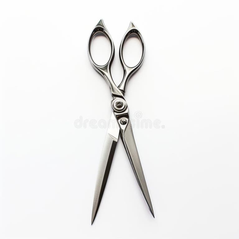 Sleek Modern Silver Scissors with Loop Handle Design Stock Illustration ...