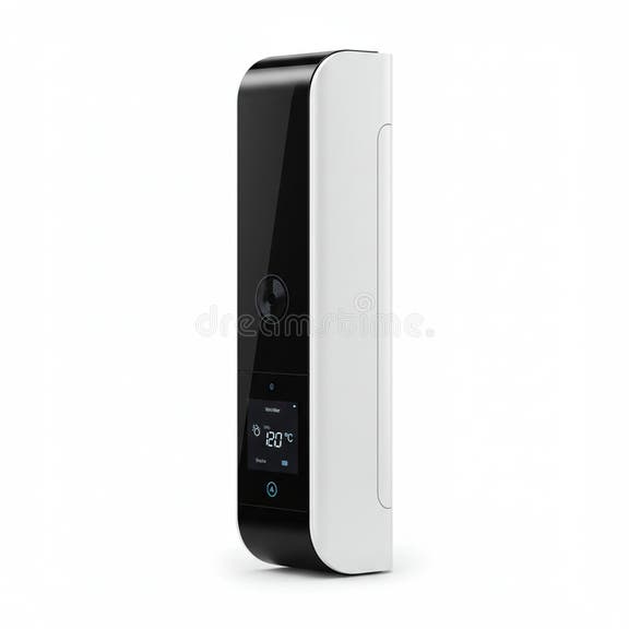 Sleek Modern Smart Home Device with a Vertical Design, Combining Black ...