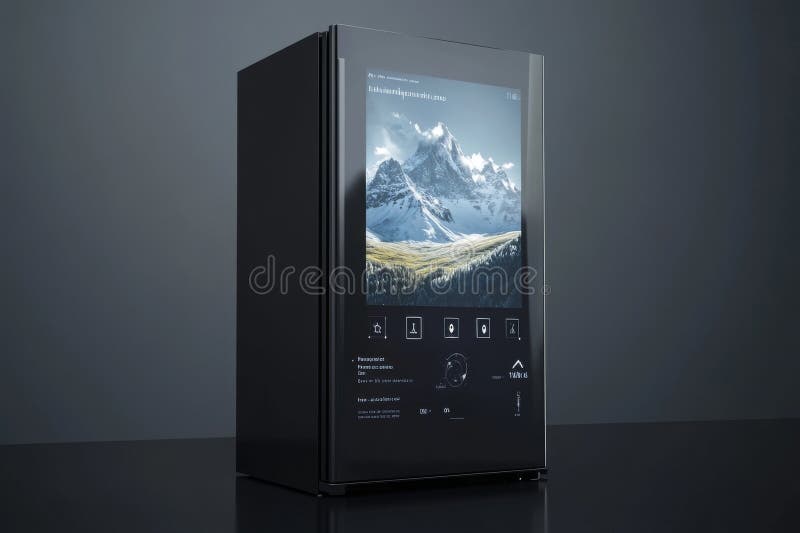 Modern Smart Refrigerator with Integrated Weather Display and Touch ...