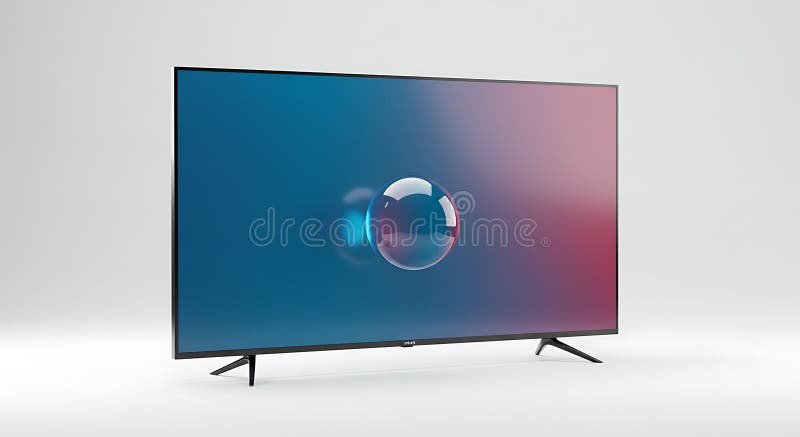 Sleek Modern Smart TV: Vibrant Gradient Display with Glass Orb Stock ...