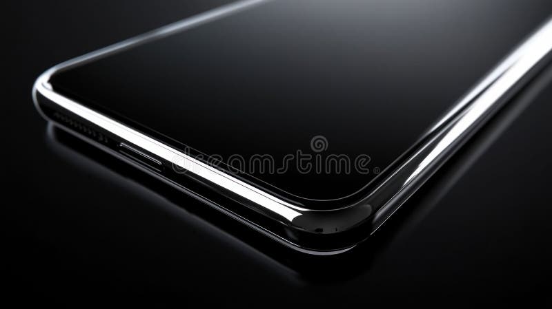 Sleek Modern Smartphone Close-Up with Metallic Edges Stock Illustration ...