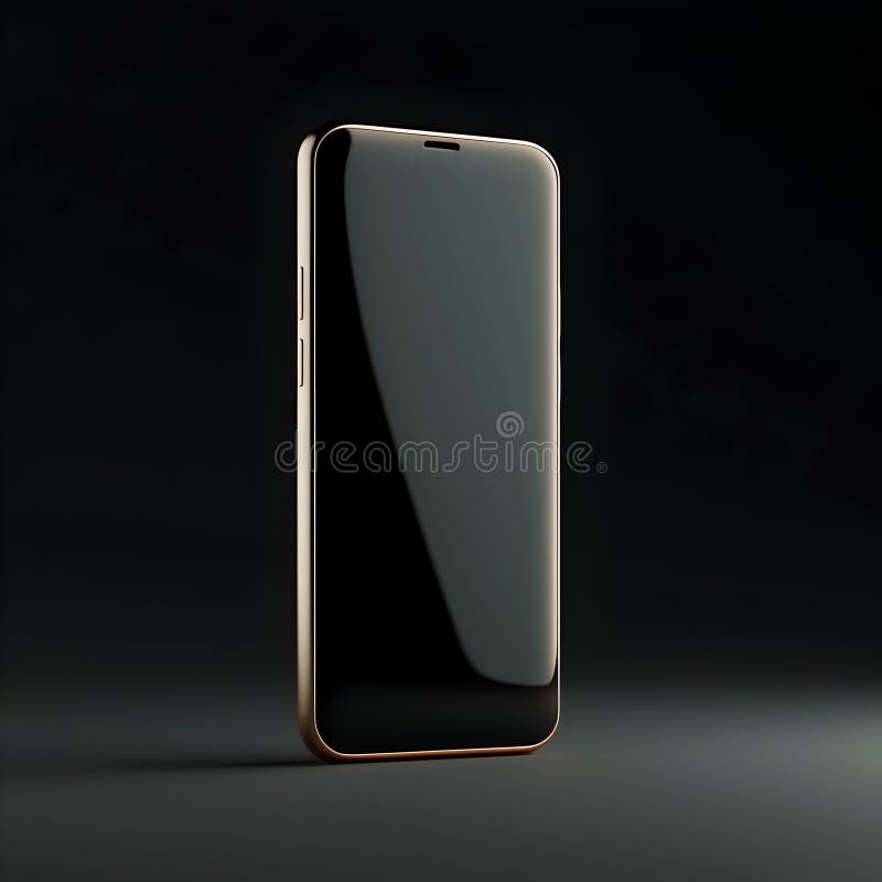 Sleek Modern Smartphone in Dramatic Rim Lighting on Solid Black ...