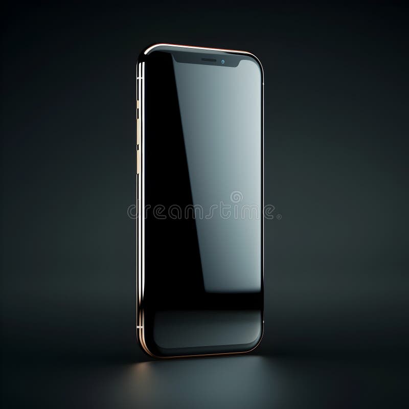 Sleek Modern Smartphone Rim-lit Against Dark Backdrop Showing Screen ...
