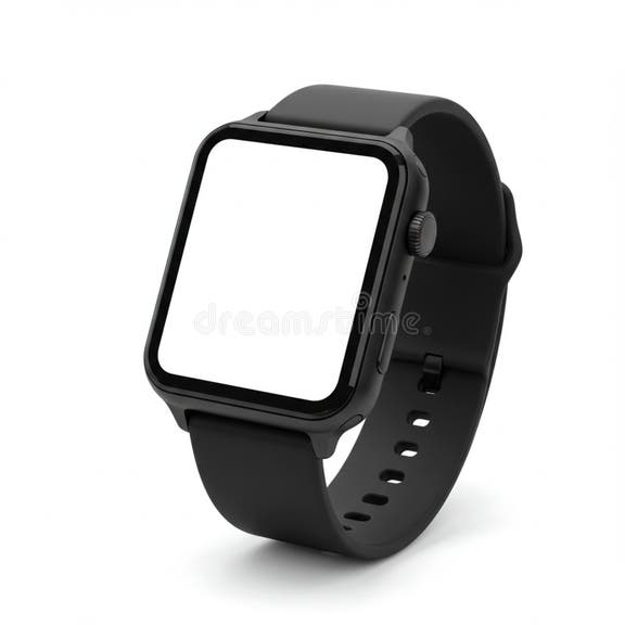 A Sleek, Modern Smartwatch with a Blank Rectangular Screen and Black ...