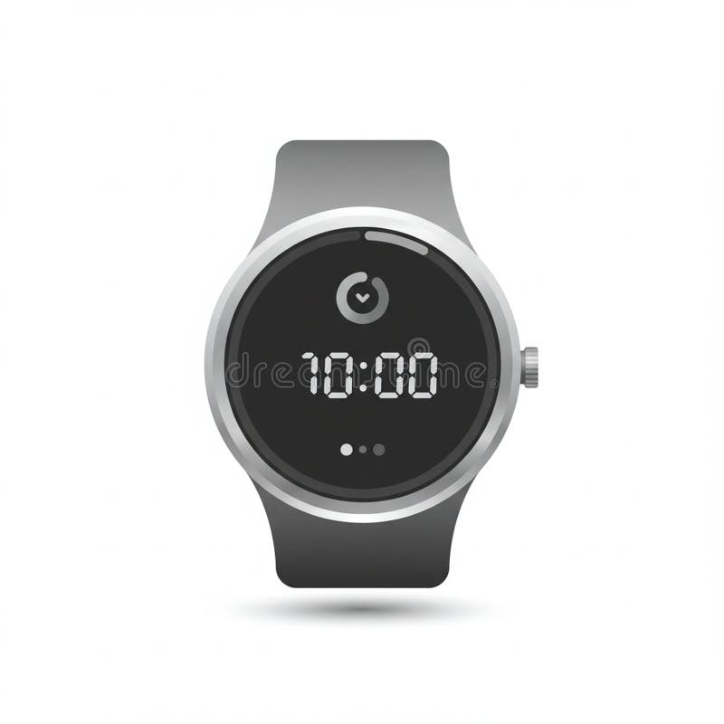 A Sleek, Modern Smartwatch with a Circular Black Face and a Metallic ...