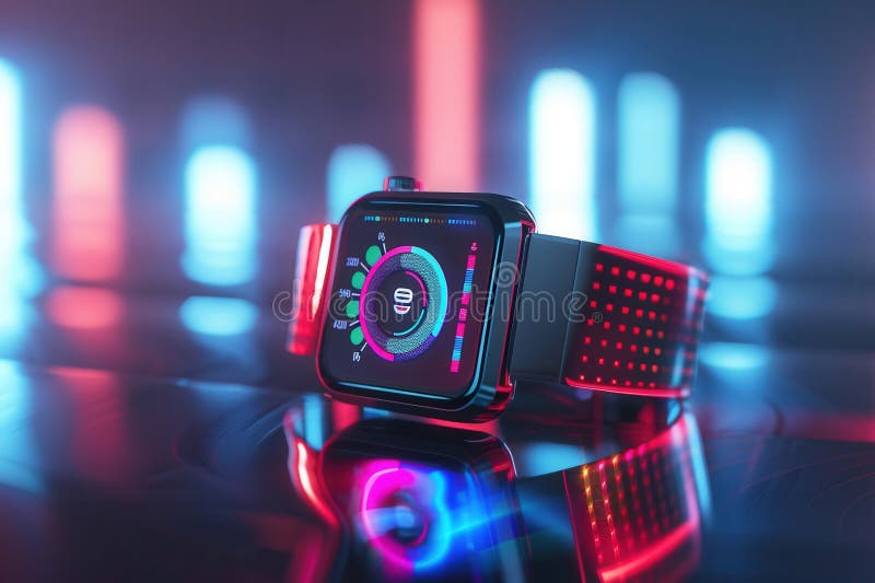 Futuristic Smart Watch Displaying Health Data Its Screen Stock Photos ...