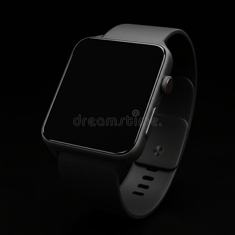A Sleek, Modern Smartwatch with a Square, Black Screen and Rounded ...