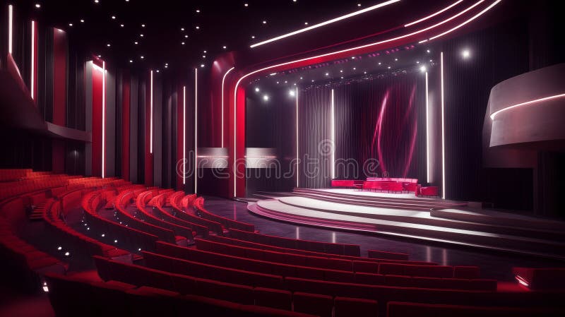 A Sleek and Modern Stage Setup, Equipped with Interactive Technology ...