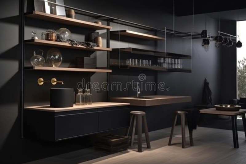 A Sleek and Modern Storage Unit in a Minimalist Setting Stock Image ...