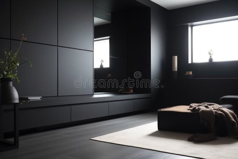 A Sleek and Modern Storage Unit in a Minimalist Setting Stock ...