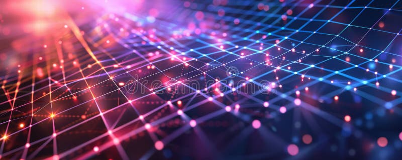 A Sleek Modern Tech Illustration with a Square Grid, Intersecting Lines ...