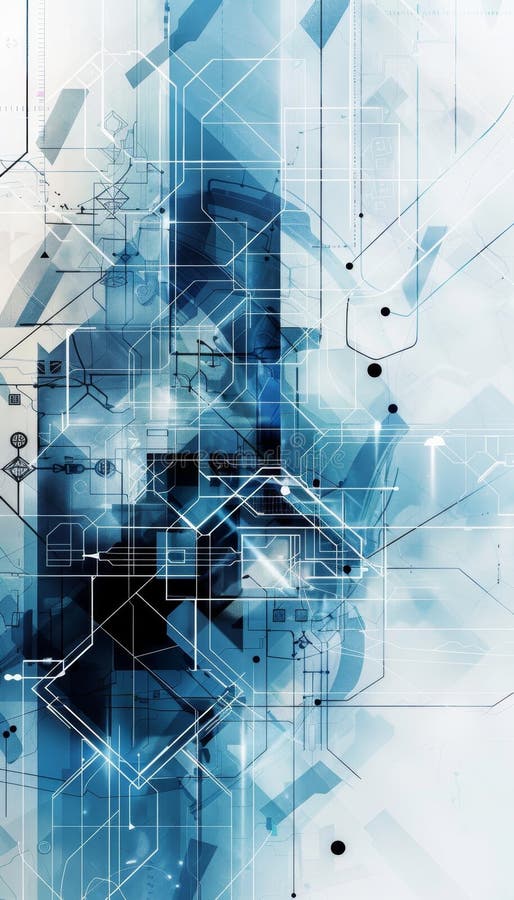 Sleek Modern Technology Design with Geometric Shapes and Circuit ...