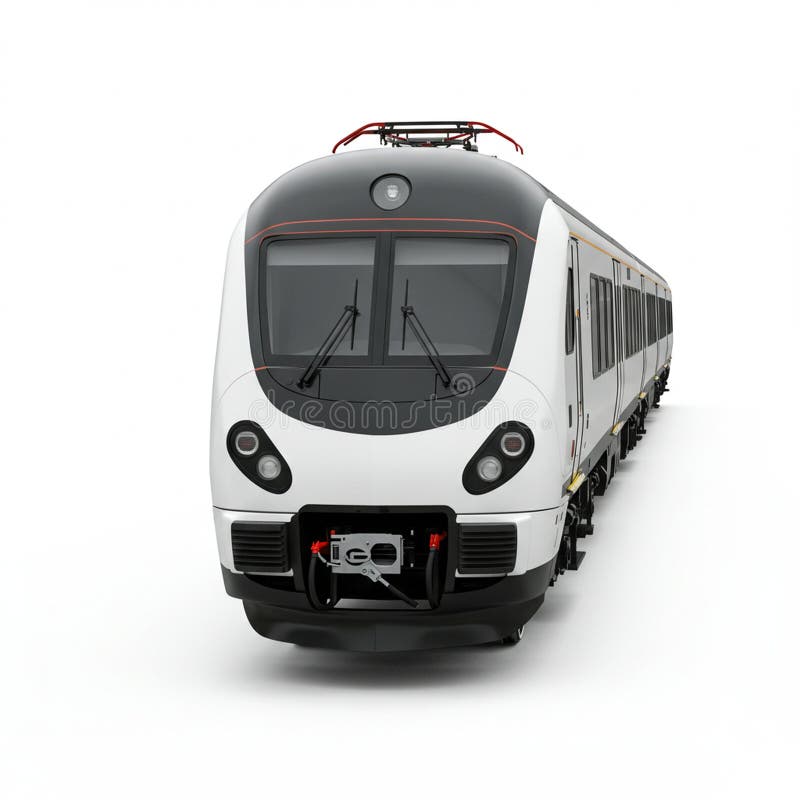 A Sleek, Modern Train with a Streamlined Design on a White Background ...