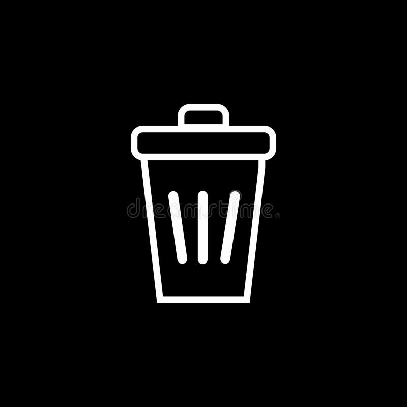 Minimalist Trash Bin Icon stock illustration. Illustration of ...