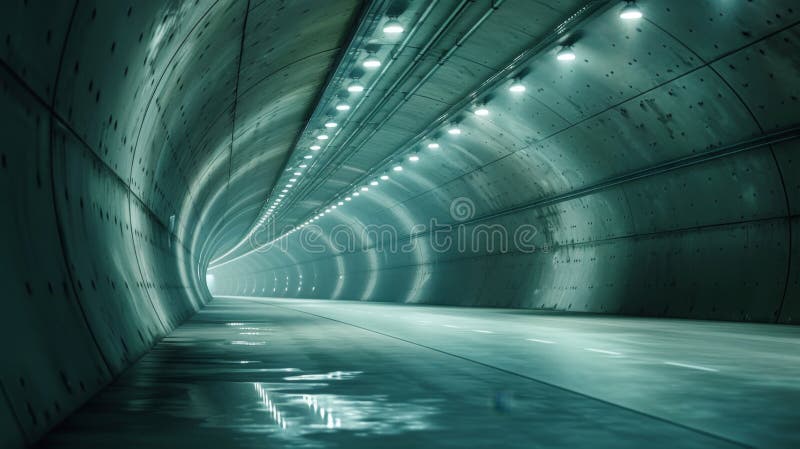 A Sleek and Modern Underground Tunnel Illuminated by Soft Lighting ...