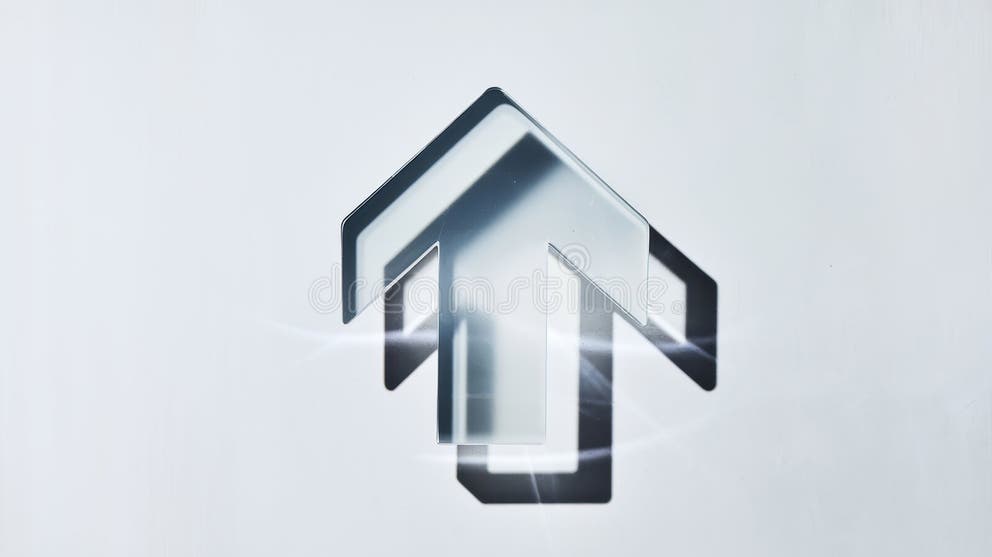A Sleek, Modern Upward Arrow Symbol Casting a Soft Shadow on a White ...