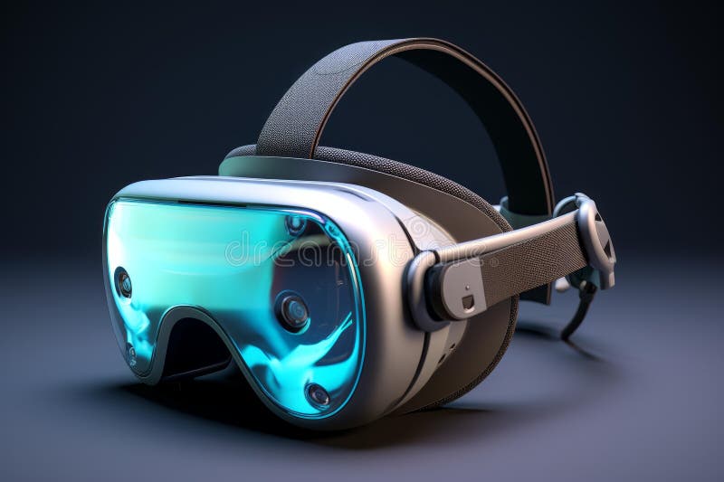 Futuristic Virtual Reality Headset on Dark Background Stock Photo ...