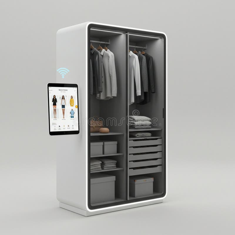 Sleek, Modern Wardrobe with Integrated Smart Features. the Wardrobe ...