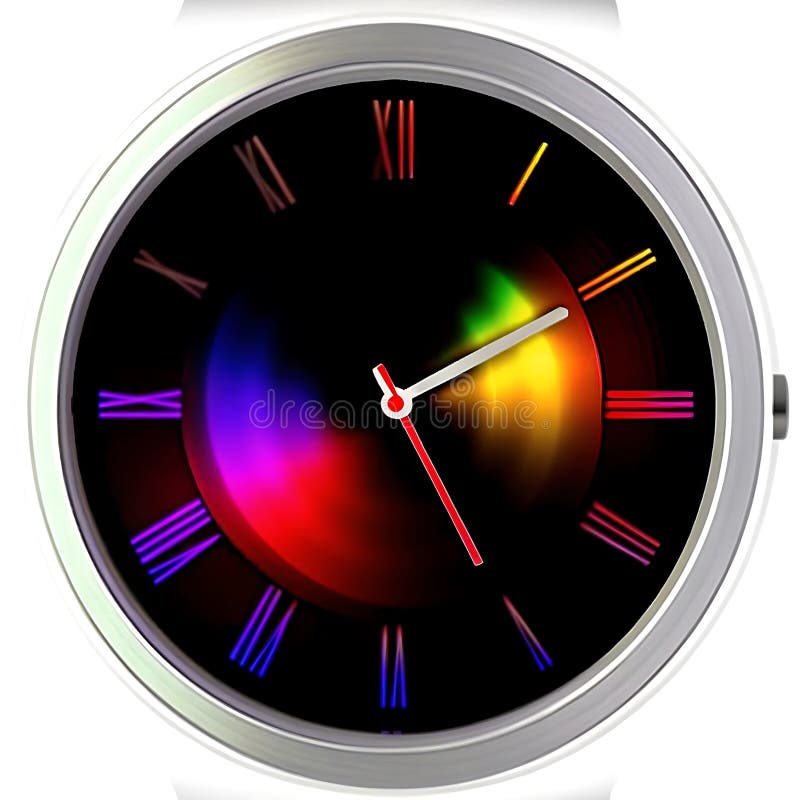 Modern Watch with Vibrant Color Display and Sleek White Frame Stock ...