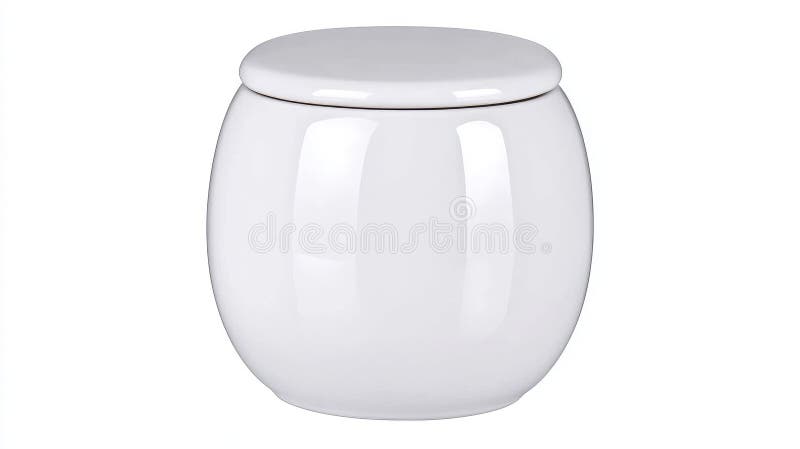 A Sleek, Modern White Ceramic Container with a Lid, Perfect for Stylish ...