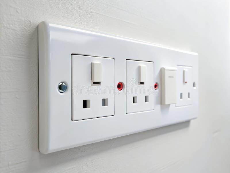 Sleek Modern White Wall Electrical Switchboard with 3Pin Socket and ...