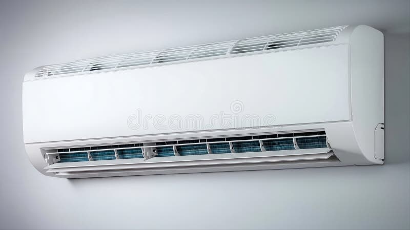 Sleek Modern White Wall-mounted Air Conditioning Unit Installed on a ...